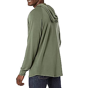 Velvet by Graham & Spencer Men's Cameron Luxe Fleece Long Sleeve Hoodie, Locust, L