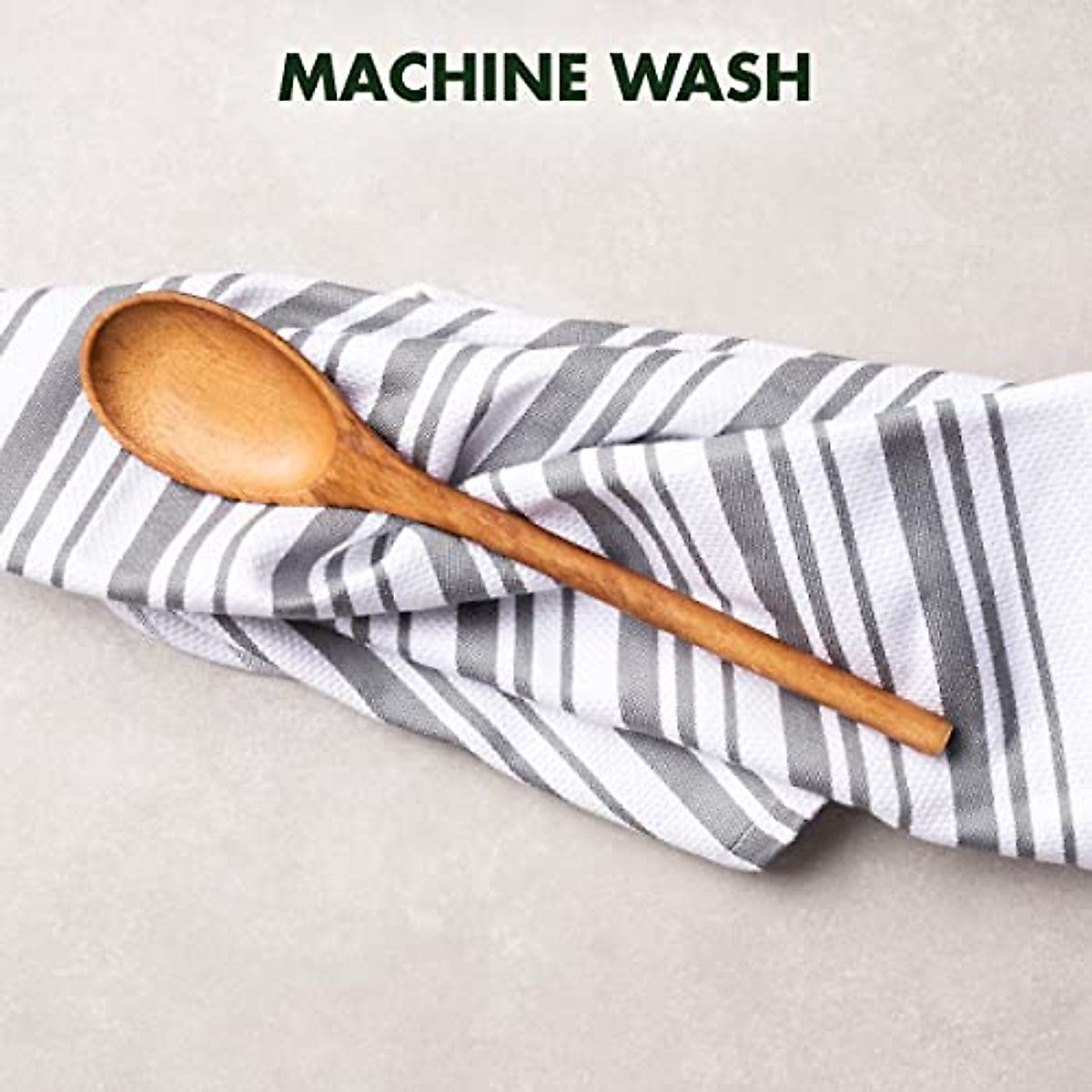 GreenPan 3-Piece Kitchen Towel Set, 20" x 30" Retro-Inspired, Ultra Soft Organic Cotton, Reusable & Durable, Machine Washable, Gray