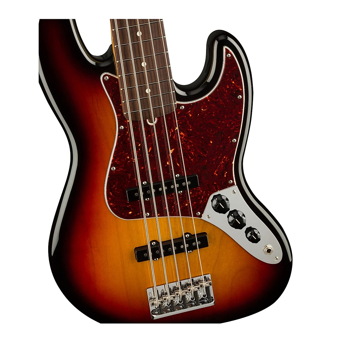 Fender American Professional II 5-String Jazz Bass, 3-Color Sunburst, Rosewood Fingerboard