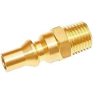 ANPTGHT 2PCS Propane Quick Connect Fitting Full Flow Male Plug with 1/4 Inch Male NPT Thread, Natural & Propane Gas Hose Plug for RV Portable BBQ