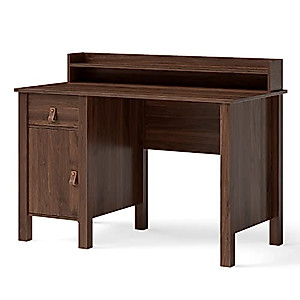 Tangkula Computer Desk with Storage Drawer & Cabinet, Wood Home Office Desk with Hutch, 48 Inch Vintage Desk for Bedroom with Adjustable Inner Shelf, Executive Desk Writing Study Desk, Vanity Desk