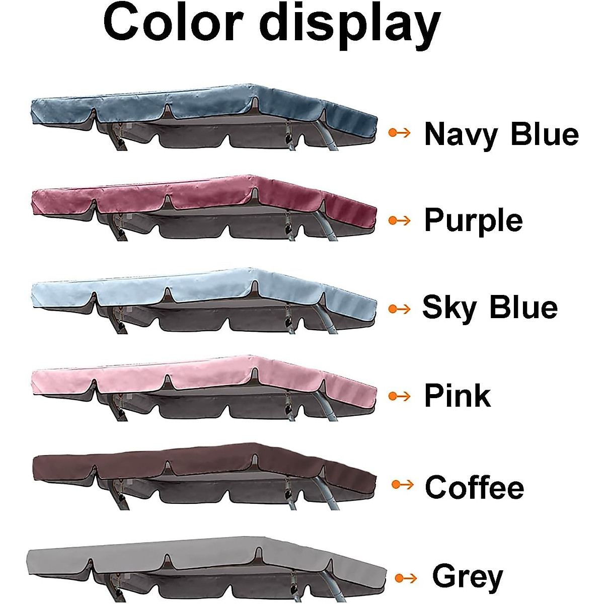 Patio Swing Canopy Top Cover,2 3 Seater Waterproof Replacement Canopy Cover for Swing Chair Awning Glider,Swing Cover for Outdoor Garden Furniture,210D Oxford Cloth(Beige,77x49x6inch)