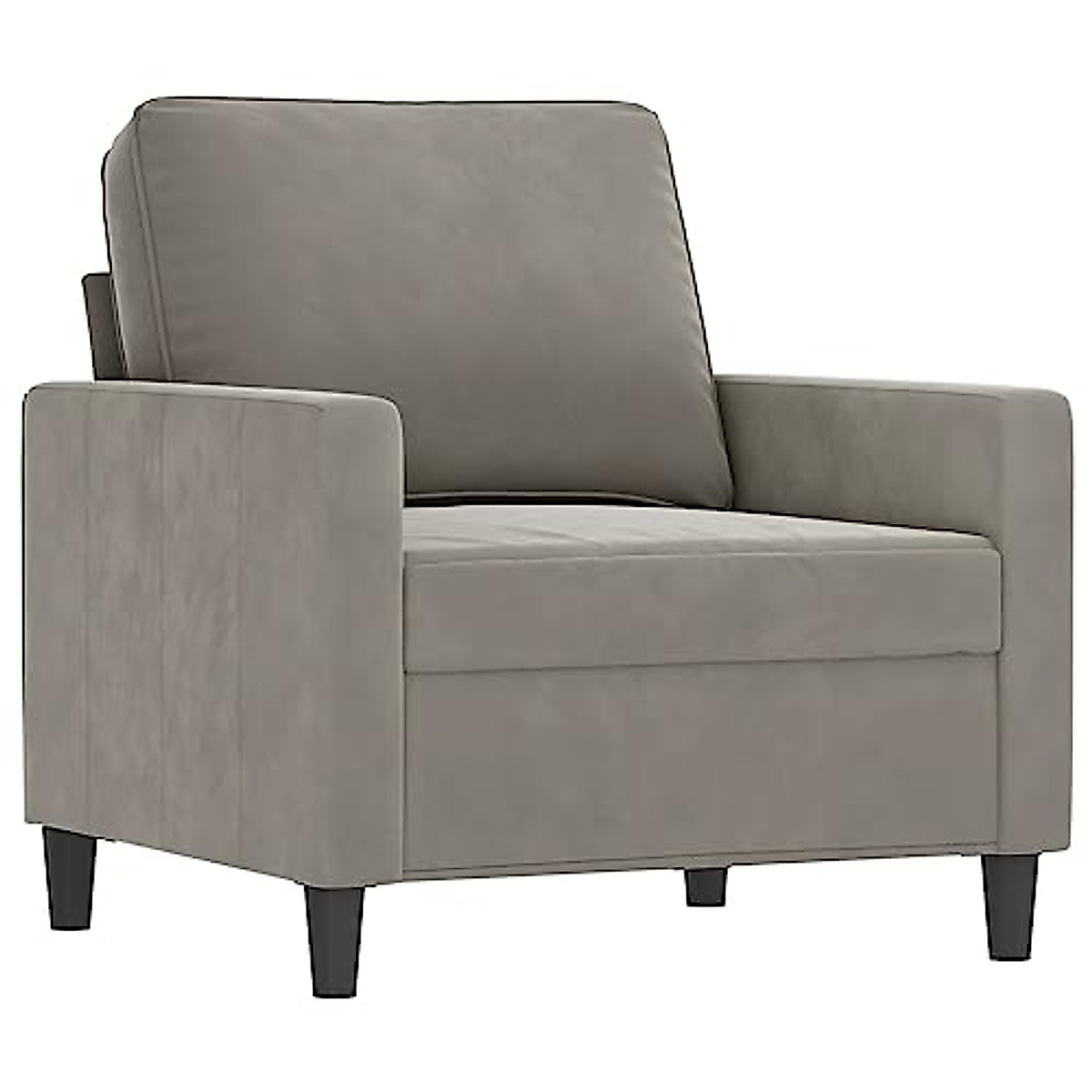 ULUYYUC Sofa Chair,Sofa Parlor Set Guest Sofa Couple seat Sofa Funky Sofa with Armrests Suitable for Living Room Apartment Home Office Light Gray 23.6" Velvet
