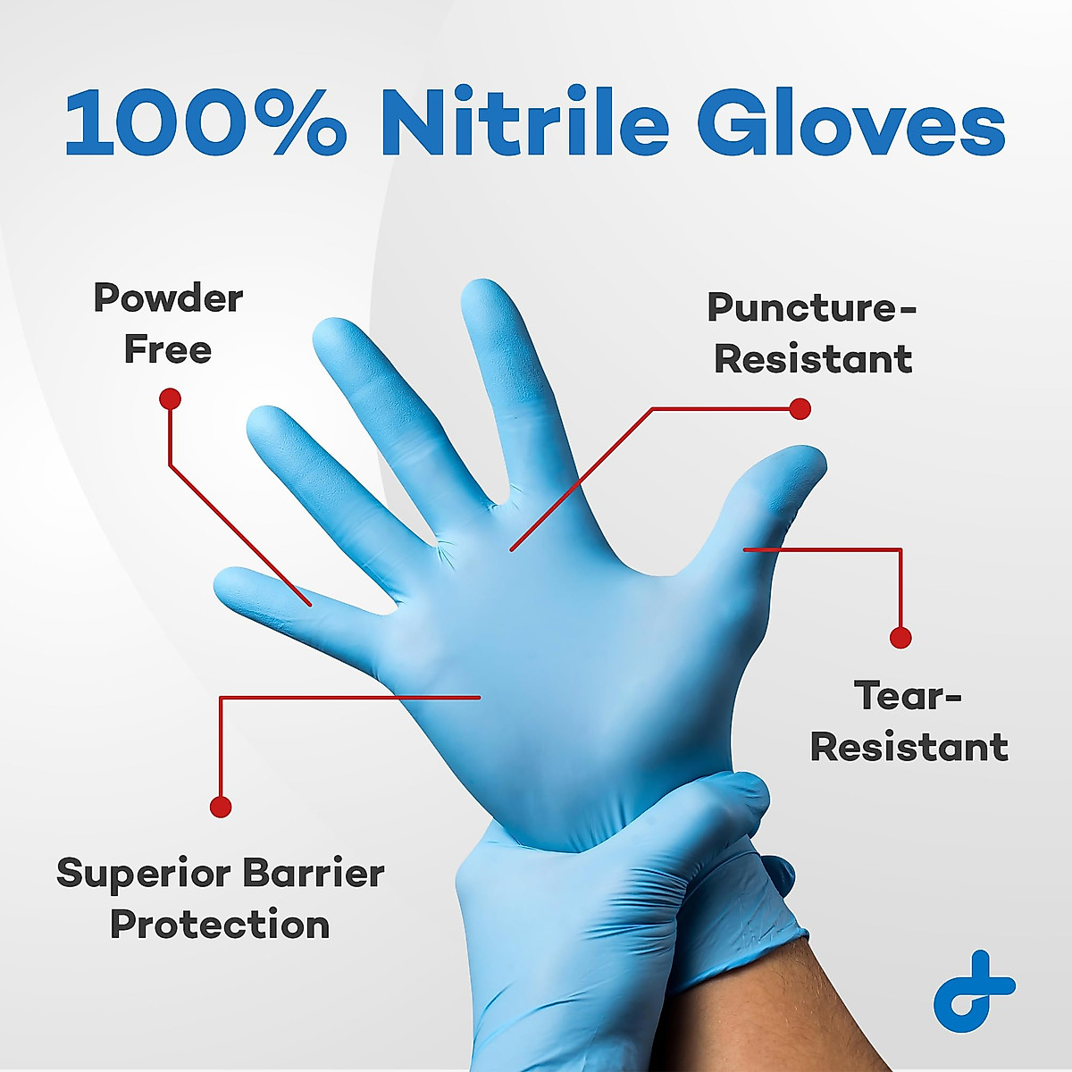 Dealmed Nitrile Exam Gloves | Powder-Free, Latex-Free Medical Gloves | Disposable Gloves for Food Prep, Cleaning, Tattoo, Hair Dye, Medical & Surgical Use | Sky Blue, Small - 100/Box (Pack of 1)