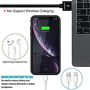 Battery Case for iPhone XR, 7000mAh Rechargeable Portable Charging Case for iPhone XR (6.1 inch) Extended Battery Pack Protective Charger Case (Black)