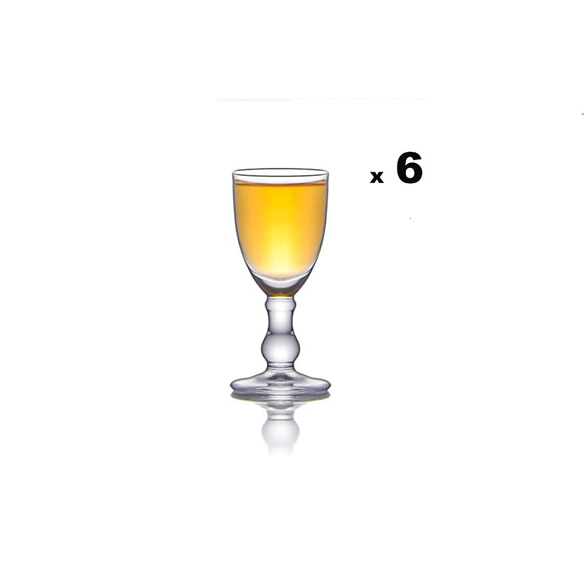 SHIHUALINE 300ml handle Cup with 15ml Cups Unique Mini Wine Shot Glasses Sake Spirits Cup Clear Alcohol Mini liquor Shot Glass Stem Drinking (Set of 6+1)
