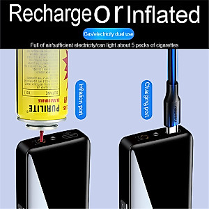 Electric Arc Lighter Jet Flame Torch Lighter Plasma Lighter 2 in1 USB Rechargeable Refillable Windproof Lighter for Candle Kitchen BBQ (Silver)