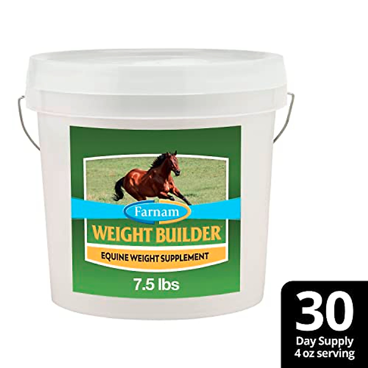 Farnam Weight Builder Horse Weight Supplement, Helps Maintain Optimal Weight and Body Condition with no Sugar Added, 7.5 pounds, 30 Day Supply