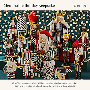 MACKENZIE-CHILDS Decorative Nutcracker Figurine, Wooden Nutcracker Christmas Home Decor, Christmas