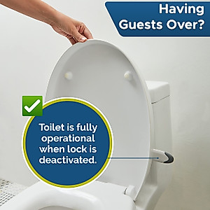 Toilet Locks Baby Proof (2-Pack) Ideal Baby Proof Toilet Lid Lock with Arm – No Tools Needed Easy Installation with 3M Adhesive – Top Safety Toilet Seat Lock – Fits Most Toilets, White