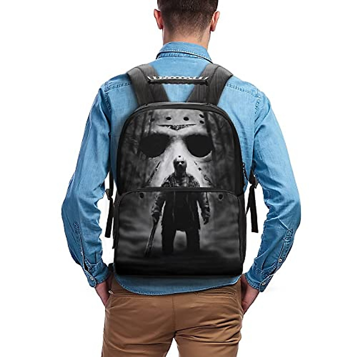 Halloween Horror Movies Backpack for Boys Girls Backpack Laptop Durable Waterproof Bookbag for Teens