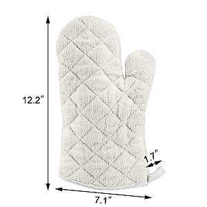 New Star Foodservice 32123 Terry Cloth Oven Mitts, Up to 400F, 13-Inch, Set of 2