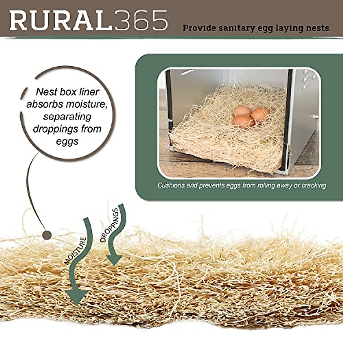 Rural365 Chicken Nest Box Liners 12 Pack - Chicken Coop Bedding, Poultry Supplies Chicken Bedding Nest Liners Chickens