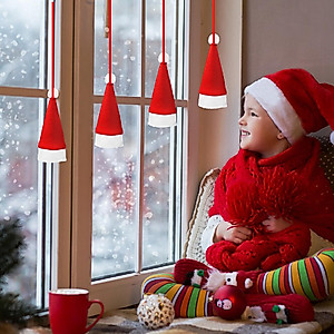 Amaxiu Christmas Cutlery Holders, 20pcs Christmas Santa Hats Silverware Holders Mini Cutlery Storage Bags for Xmas Dinner Table Pocket Dinnerware Decorations Flatware Supplies for Knifes Forks Spoon