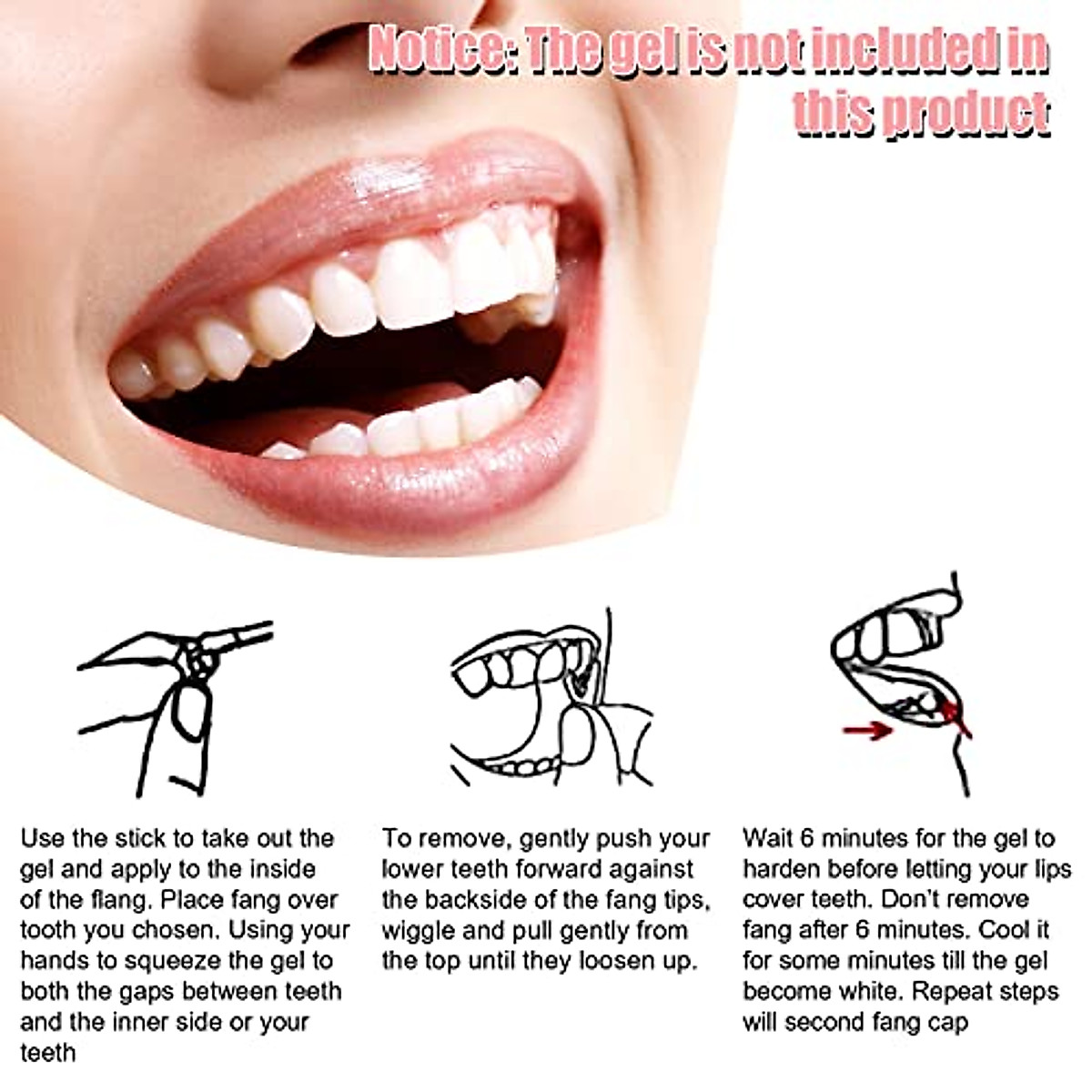 4 Sets Acrylic Resin Fake Teeth Denture Replacement Teeth False dentures Upper and Lower Synthetic Resin dentures for Halloween Party Replacement, 112 Pieces, 23 A