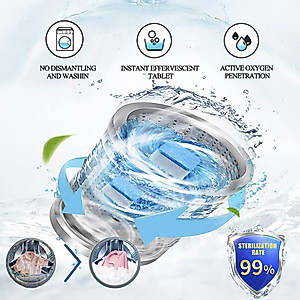 YOUGG Washing Machine Cleaner Tablets（6 Pack,Fresh Solid Washer Deep Cleaning Tablet,For HE, Front Loader&Top Load Washers