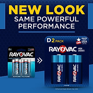 Rayovac High Energy D Batteries (12 Pack), Alkaline D Cell Batteries