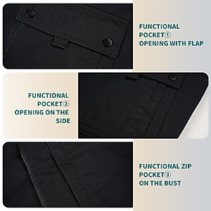 whattry Mens Casual Washed Cotton Military Jacket Warm Canvas Windbreaker