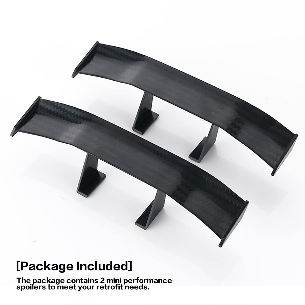 2 PCS Car Mini Spoiler Wing,6.7 Inch Car Tail Wing Mini Auto Carbon Fiber Texture Decoration Without Perforation,Universal Mini Tiny Trunk Spoiler Auto exteriores Rear Tail Wings for Most Cars