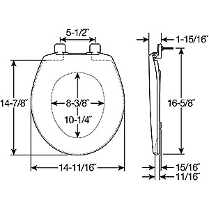 MAYFAIR 880SLOW 000 Caswell Toilet Seat will Slowly Close and Never Loosen, ROUND, Long Lasting Plastic, White