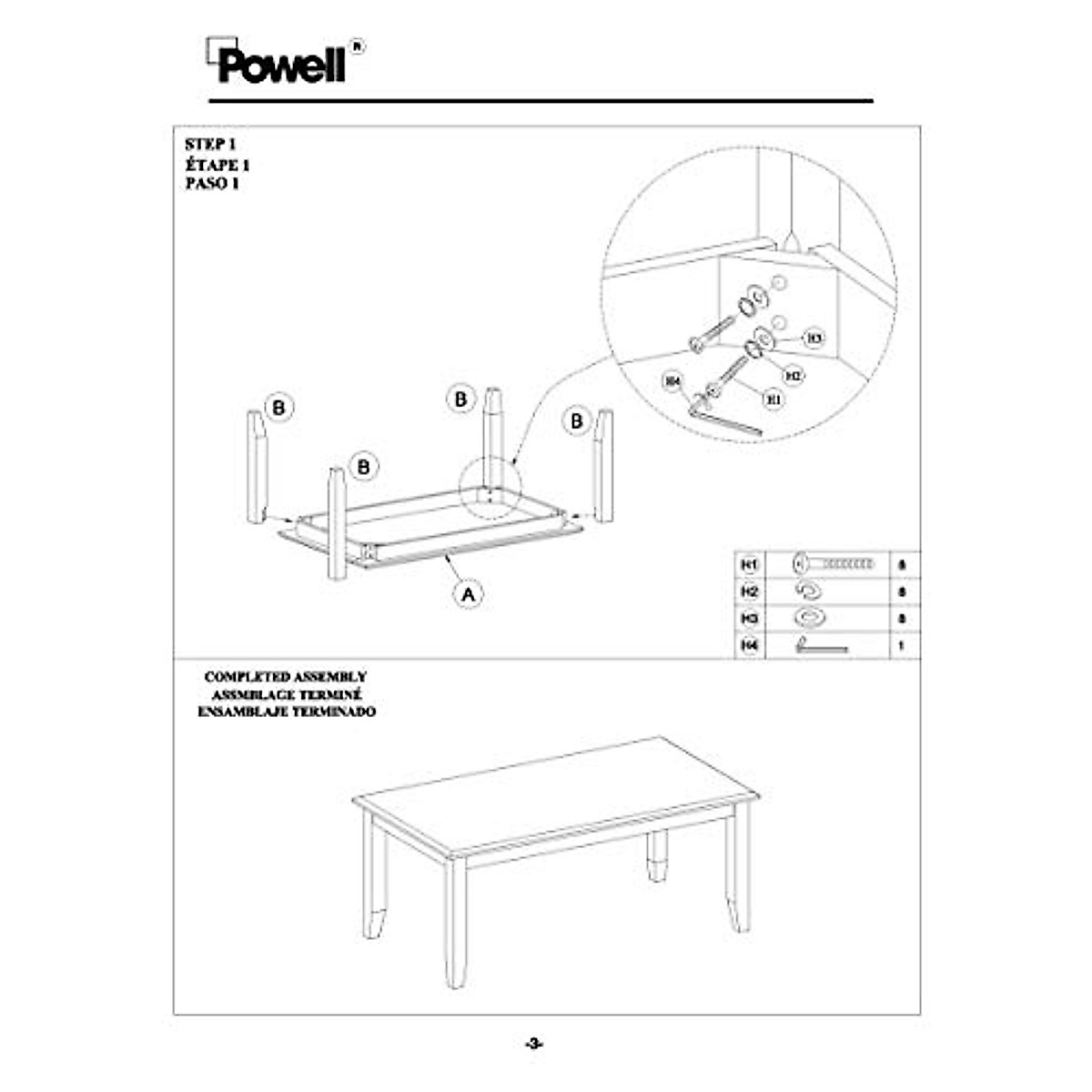 Powell Furniture Jane 5 Piece Dining Set, White