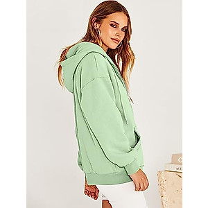 Prinbara Women's Cute Tops 2023 Outfits Teen Girl Jacket Sweater Long Sleeve Sweatshirts Casual Tops Zip Up Trendy Clothes Light Green 9PA89-doulv-L
