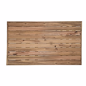 6 Person Outdoor Acacia Wood Dining Table Set, All Weather 6 Pieces Conversation Set, 60'' Rectangle Dining Table with 4 Chairs and Bench for Patio Backyard Garden Poolside Balcony (Natural-26)