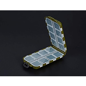 Toasis Small Fishing Tackle Box Hooks Swivels Sinkers Float Stops Storage Container (Olive-4pcs)