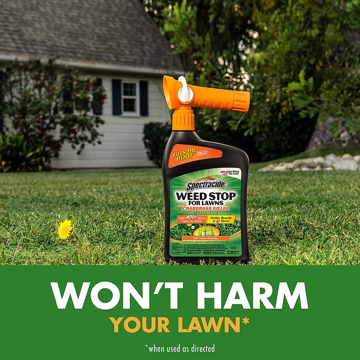 Spectracide Weed Stop For Lawns Plus Crabgrass Killer Concentrate, Kills Crabgrass On Lawn, 32 fl Ounce (RTS QuickFlip Spray)