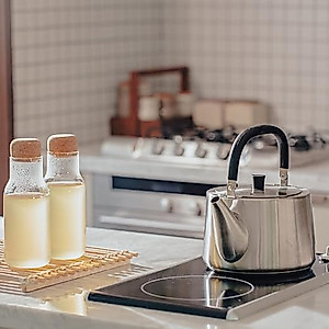 Dr.HOWS Deluxe Stainless Steel Tea Kettle Stovetop 3.5L, Tea Pot Food Grade Stainless Steel & Folding Silicon Handle, Easy to Clean Suitable for All Heat Sources