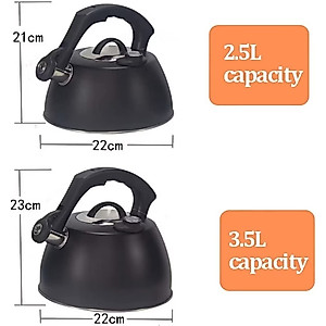 Sound Kettle with Temperature Gauge,Stainless Steel Kitchen Whistle Kettle,Water Temperature Display Sound Kettle 2.5L,Gas Stove Kettle,Camping Hob Kettle