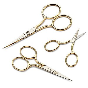 Kings County Tools Sewing and Embroidery Scissors Set of 3 | 2.75-Inch, 3.5-Inch and 4.5-Inch Lengths with Sharp Points | European Quality Forged Stainless Steel | Made in Italy