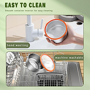 Betinyar 4pcs Stainless Steel Containers with Lids, Leak Proof Stainless Steel Food Storage, Prep Containers Metal Lunch Container for Office