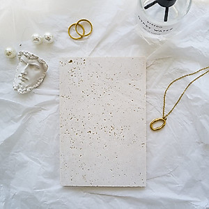 GISELA D Photo Props Natural Stone Ornaments Jewelry Cosmetics Storage Tray Lipsticks Jewellery Shooting Decoration Photography Props (white-2pcs（5.9×3.9inches）)