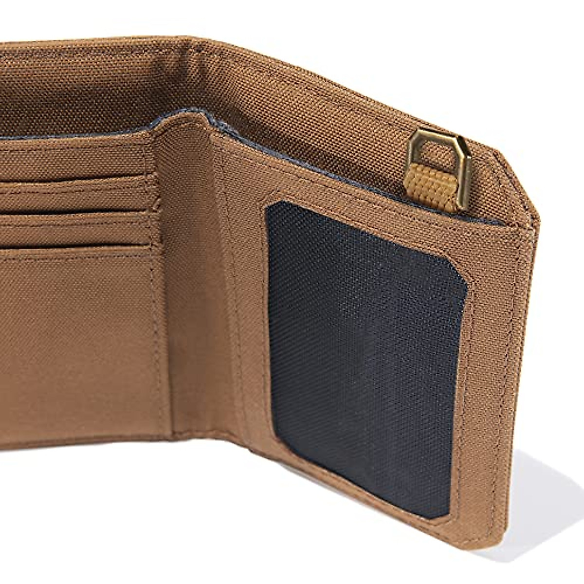 Carhartt Trifold Wallet, Durable for Men, Available in Leather and Canvas Styles, Nylon Duck (Carhartt Brown), One Size US