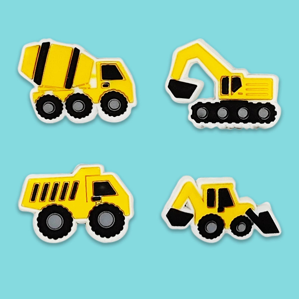 Felvjiaa 19pcs Truck Cars Construction Shoe Charms PVC Shoe Jewelry Decoration,Accessories Pins for Boys Girls and Teens Party Favors Birthday Gifts