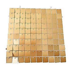 Shimmer Wall Backdrop, 24 Pcs Glitter Bling Sequins Birthday Anniversary Wedding Engagement Bridal Shower Decor Shimmer Wall Panel Backdrop Decorations (Color : Matt Gold)