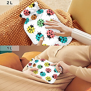 Animal Ladybug Hot Water Bottle with Cover 1L Small Hot Water Bag for Pain Relief Cramps BAP Free