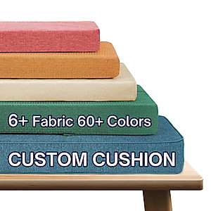 Custom Bench Cushion Indoor Non-Slip Washable Patio Seat Cushions Outdoor Waterproof Double Pipe Garden Furniture Cushions Durable with Zipper Soft Bench Pad (100+ Colors,Custom Size)