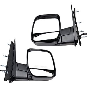 Kool Vue Left & Right Power Door Mirrors Compatible With Ford E-350 Super Duty 2002-2008 Without Puddle Lamp Textured Pair Standard Passenger Van