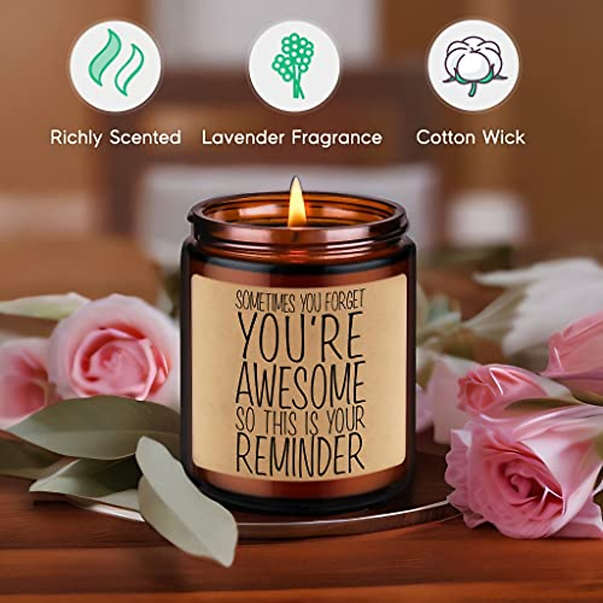 GSPY Scented Candles - Thank You Gifts, Employee Appreciation Gifts, Relaxing Gifts for Women, Men - Funny Congratulations, Birthday, Mothers Day Gifts for Mom, Daughter, Friend, Her, Teacher, Nurse