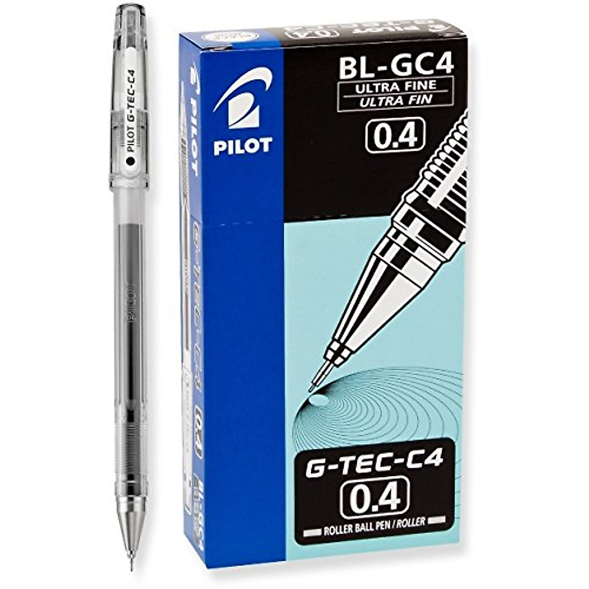 Pilot G-Tec-C Ultra Fine Black 0.4mm Rollerball Pen 2 Dozen [Office Product]