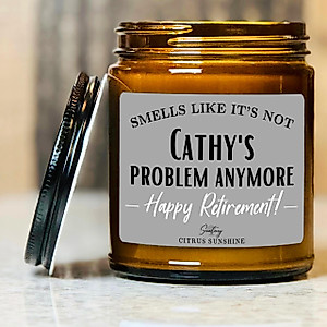 PERSONALIZED Retirement Gift For Woman or Men, 21 Scents to Choose - Add Your Name, 9oz Soy Wax Retirement Candle, Coworker Retiring Gift, Retired Teacher/Boss/Nurse/Mom, Handmade In The USA