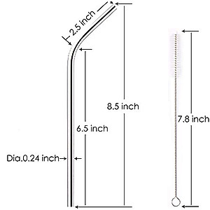 4 Pcs Reusable Metal Drinking Straws 8.5 Inch Stainless Steel Straw 6mm Diameter Wide -Compatible with 20oz Yeti Tumblers Eco-Friendly Washable non-plastic or glass - UNbreakable