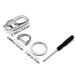 MECHCOS Metal Keychain Car Fob Key Chain Holder Clip with Detachable Valet Key Ring & Anti-Lost D-Ring for Men and Women