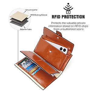 BOSTANTEN Leather Laptop Backpack Purse Casual College Casual Bags Daypack and Womens Wallet Genuine Leather Wallets Large Capacity Cash Cluth Purses