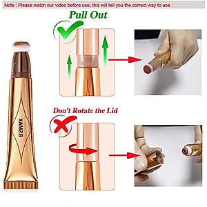 3 Pcs Liquid Contour Beauty Wand Set, Contour & Blush & Highlighter Stick with Cushion Applicator， Attached Easy to Blend, Long Lasting & Smooth Natural Matte Finish (01#02#04)