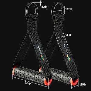 Gym Handles for Cables Machine,Heavy Duty Cable Handles Gym Equipment,Cable Machine Handles Attachments for Gym,Rubber Exercise Handles for Resistance Bands Pulley System Home Gym (Red, Big)