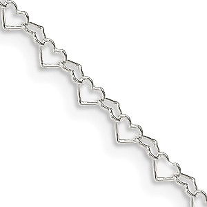 IceCarats 925 Sterling Silver 3.5mm Heart Love Link Chain Necklace 20 inch