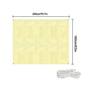 ZGOEK Sun Shade Sail, Rectangle Shade Sail UV Block 90% Shade Fabric Sun Shade Cloth for Outdoor Patio Lawn Garden Beige 2x1.6m/6.5x5.2ft